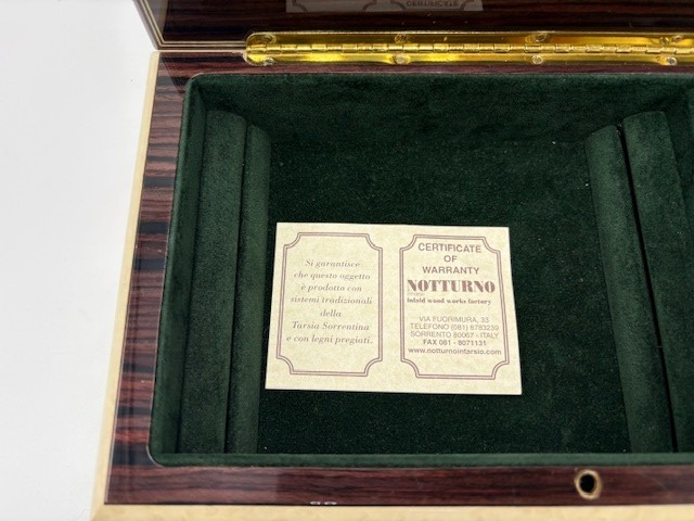 Vintage Notturno Intarsio Sorrento Italy Inlaid wood working music box ...