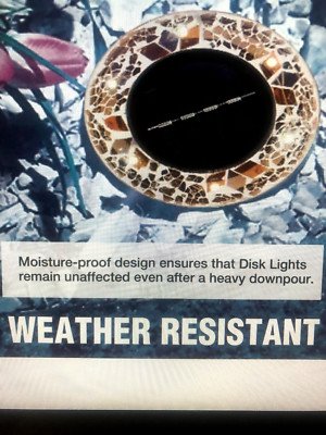 = Bell + Howell Disk Lights Mosaic Beige 4 PC Set Solar Stakes Included NEW | eBay