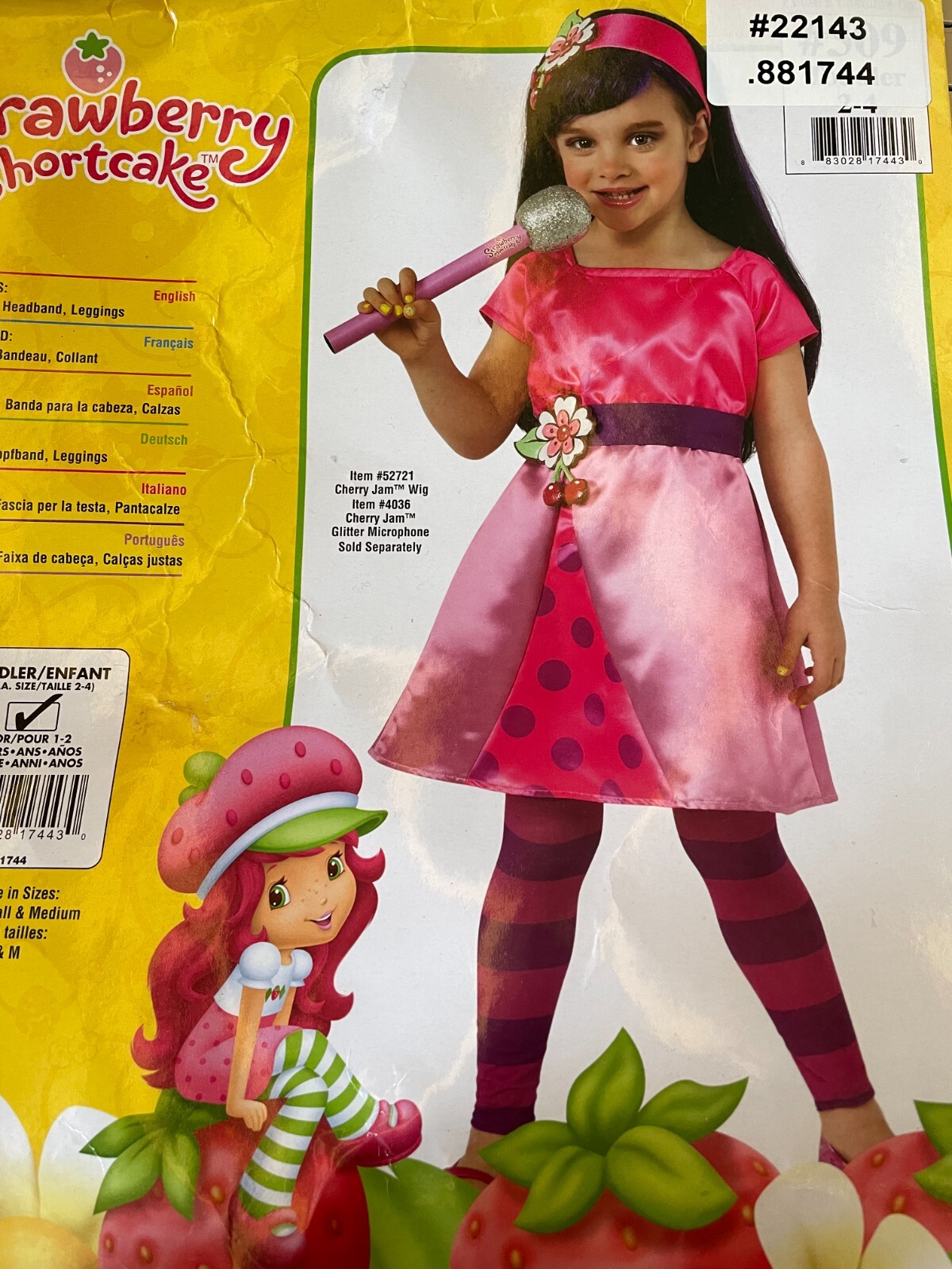 Strawberry Shortcake CHERRY JAM Costume Child Halloween Sz Toddler ...