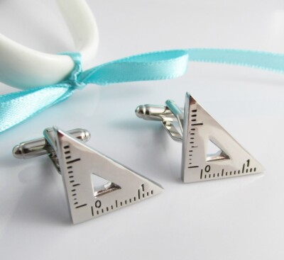 Mathematical Triangle Set Square Cufflinks Brass 20x20mm Free Giftbag ...