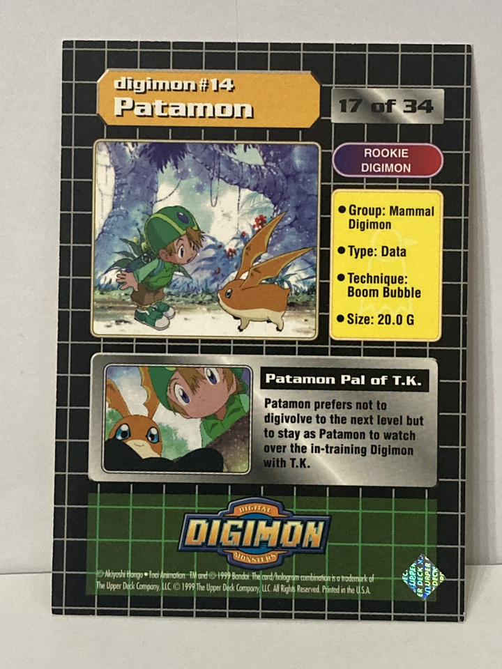 Rookie Digimon 14 Patamon DP 400 17 of 34 Exclusive LN/NM See Pic. | eBay