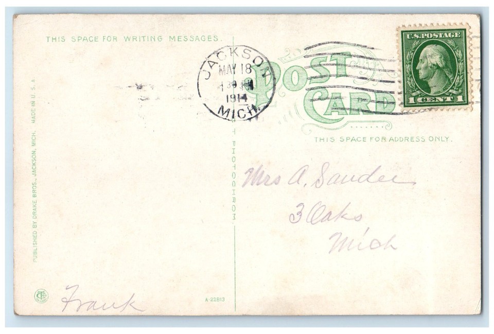 1914 Bird's Eye View Michigan State Penitentiary Train Jackson Michigan ...