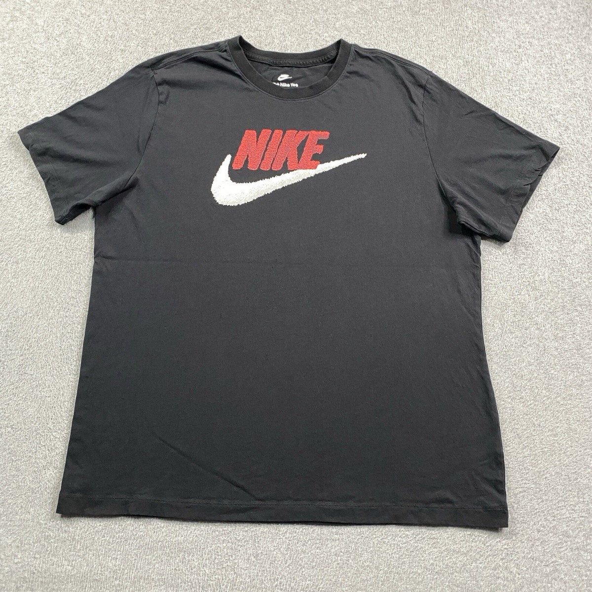 The Nike Tee Shirt Mens XL Futura Logo Graphic Print Black Cotton