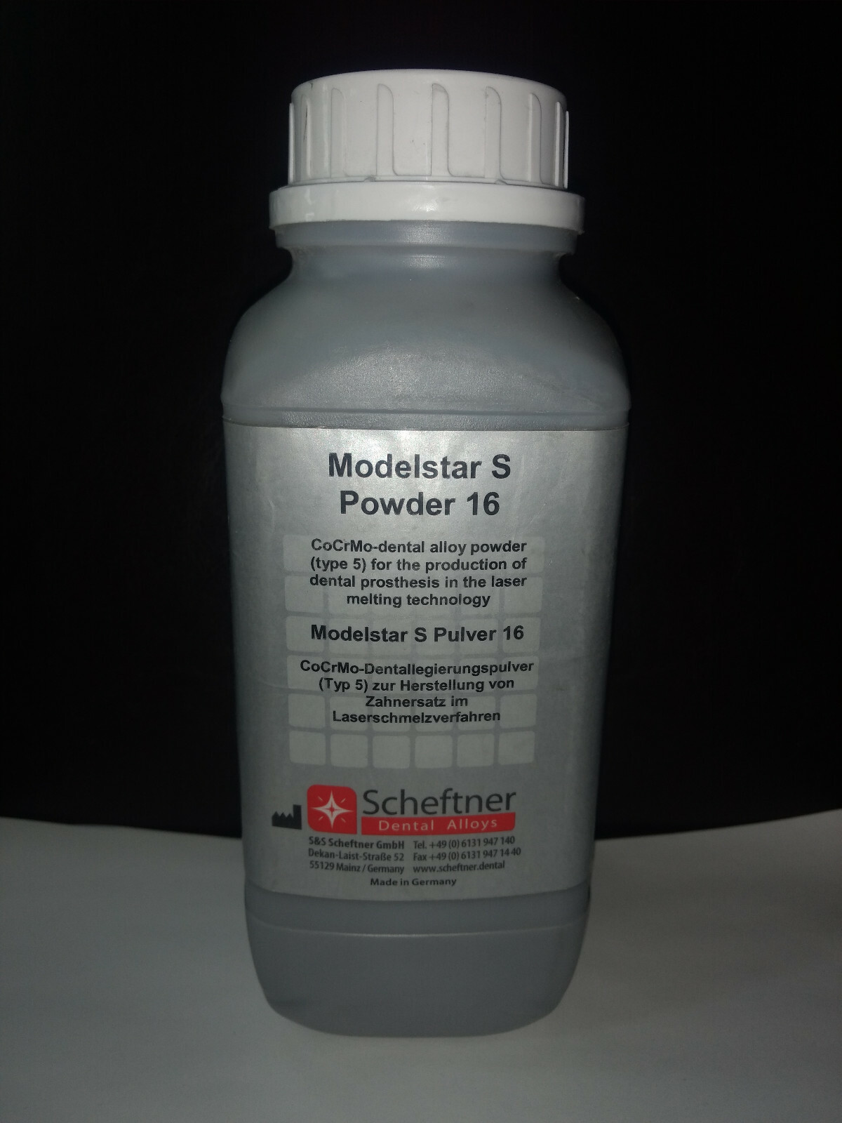Scheftner Modelstar S Powder 16 CoCr 132716 Dental Alloy Powder 3D ...