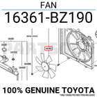 16361BZ190 Genuine Toyota FAN 16361-BZ190 | eBay
