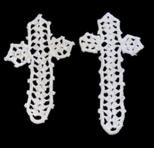 VTG Crocheted White Cross Bible Bookmarks Crucifix Religious Jesus ...