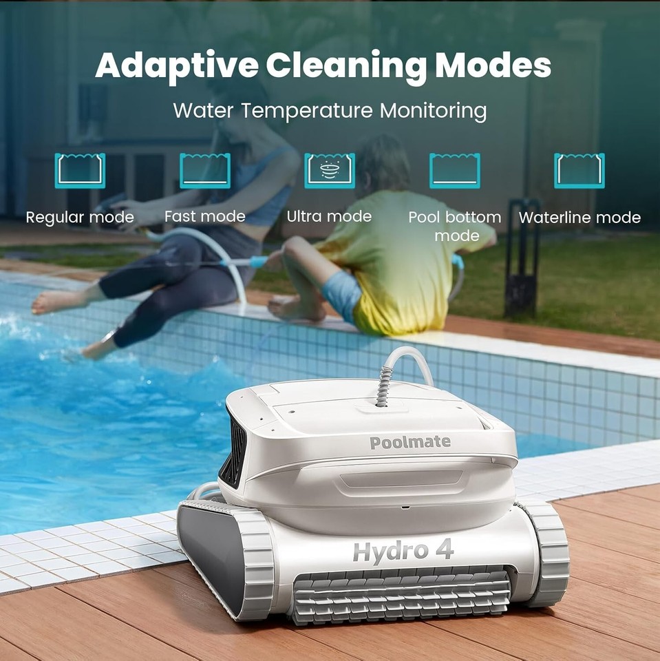 Poolmate Hydro 4 Robotic Pool Vacuum Cleaner,Wall Climbing App Control Dual Turb | eBay