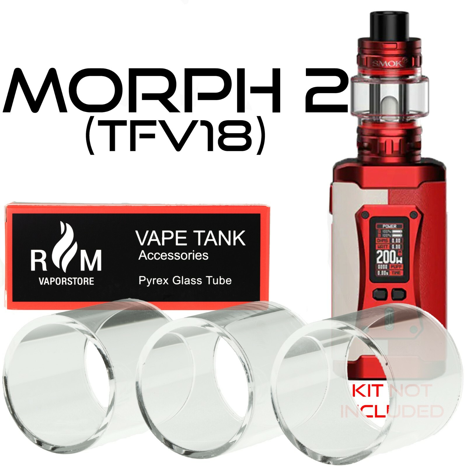 x3 SMOK Tanks Glass Spare Pyrex For All Vape Tanks Models Stick Starter ...