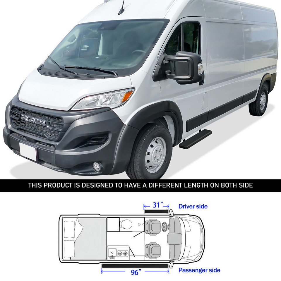 APS Stainless Steel Running Board Fit Ram ProMaster 136in 159in ...