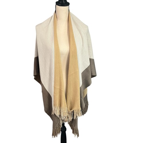 Croft & Barrow | Women's Tri Color Fringe Shawl Cape Sz One Size | eBay