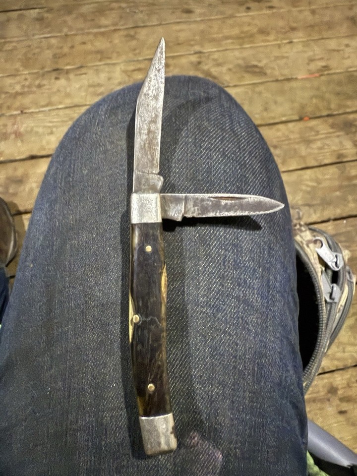 Vintage Case Two-Blade Folding Pocket Knife with Dark Wooden Handle | eBay