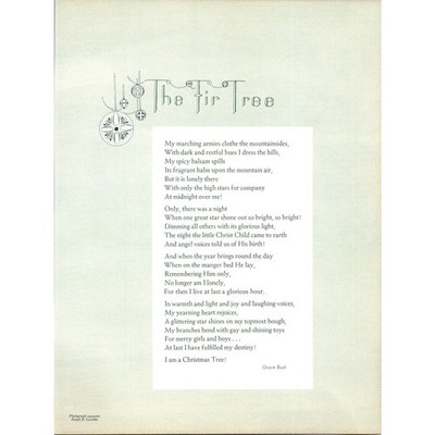 The Fir Tree Grace Bush 1970s Poem Retro Kitsch Wall Art SH8 | eBay
