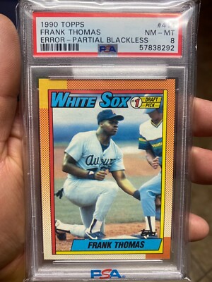 ~MASTERPIECE RARITY PSA 8 ROOKIE ERROR PARTIAL BLACKLESS FRANK THOMAS ...