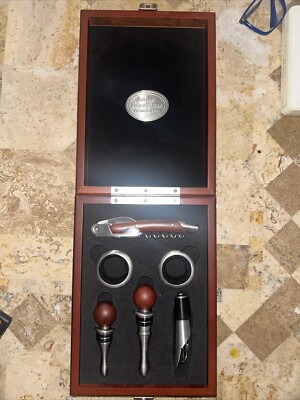 Vintage Brookstone Heritage 6-Piece Rosewood Wine Accessories Tool Box ...