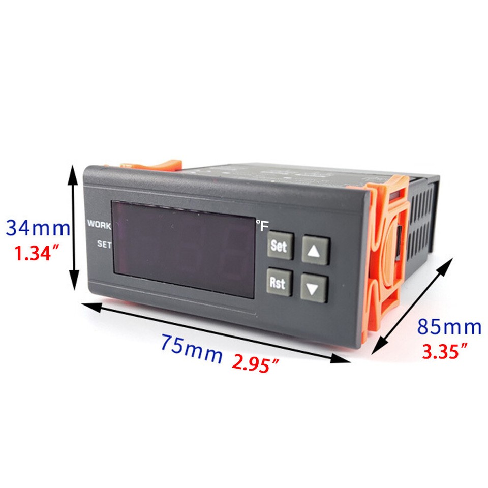 AC 110V 220V Digital Fahrenheit Temperature Controller Sensor ...