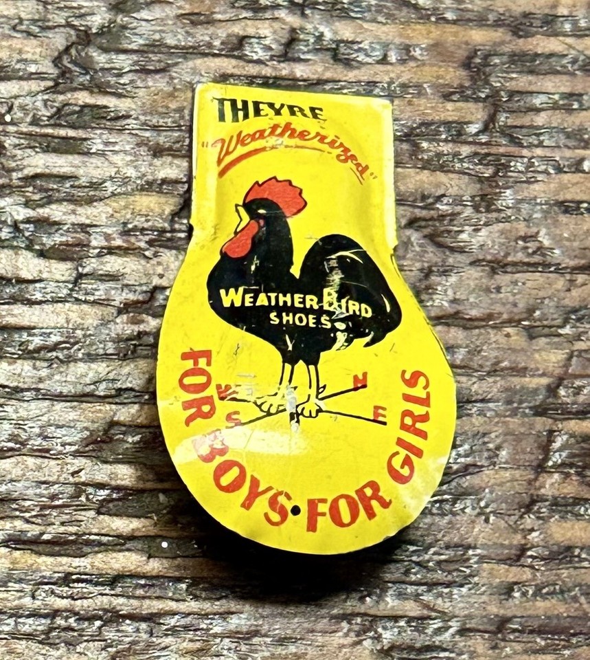 Vintage Weather Bird Shoes Antique Advertising Tin Toy Clicker Noise ...