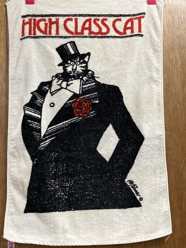 Vintage Cat Hand Towel High Class Towel Made In USA Burlington 20x 16 ...