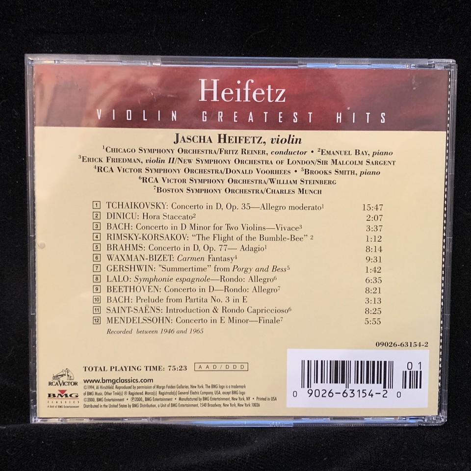 JASCHA HEIFETZ violin - Violin Greatest Hits - RCA CD 2000 | eBay
