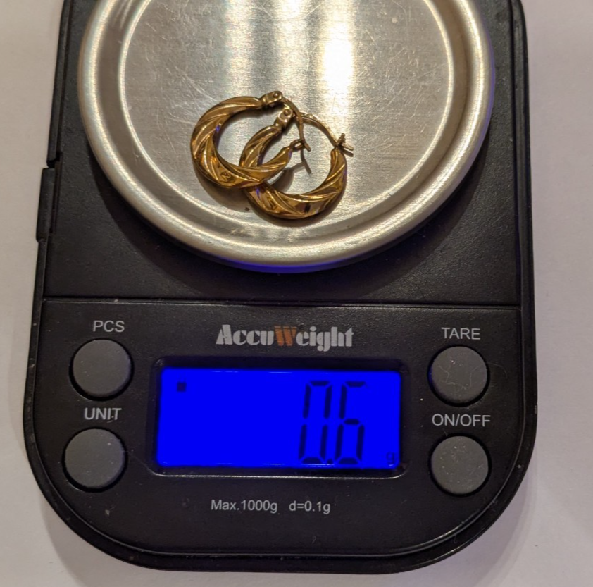 13 mms Hallmarked 9ct gold hoop earrings 0.6 gms | eBay UK