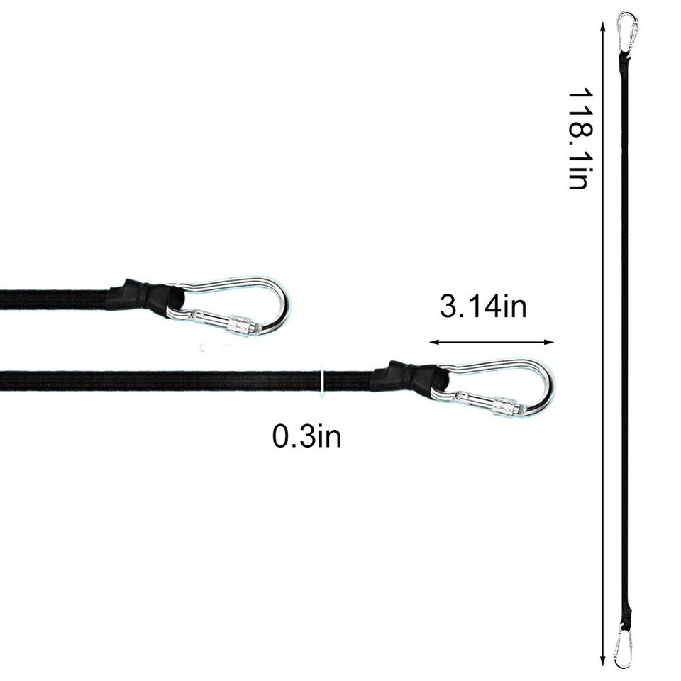 118 Inch Elastic Rope with Aluminum Hooks for Floating Pads and Outdoor ...