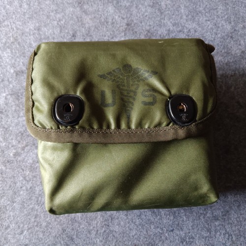 Vintage US Military Bag Kit Pouch Medical First Aid Nylon Alice Green W ...