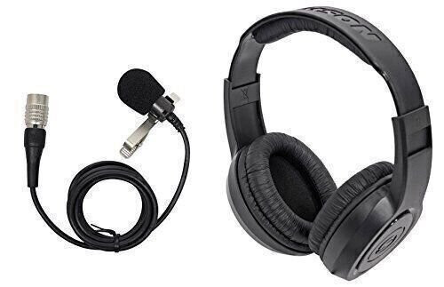 Audio Technica AT829CW Condenser Lavalier Microphone+Samson Headphones ...