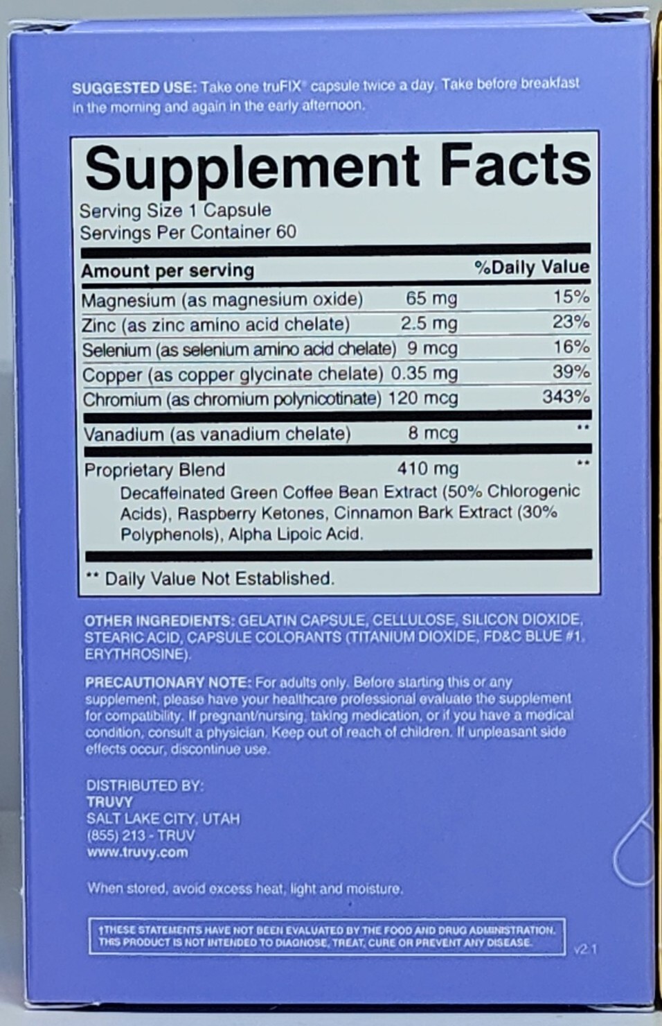 TruVision Truvy TruFix & Trim Energy and Weight Loss Combo 1 Month 30 ...