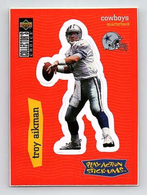 1997 Upper Deck Play Action Stick-Ums Troy Aikman Dallas Cowboys #52 | eBay