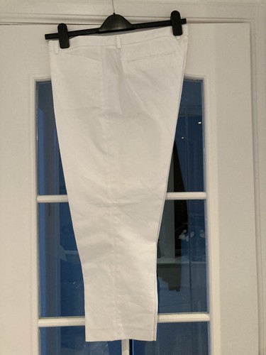 Sportscraft ~ White Stretch Cotton Tapered Leg Flat Front Casual Pants ...