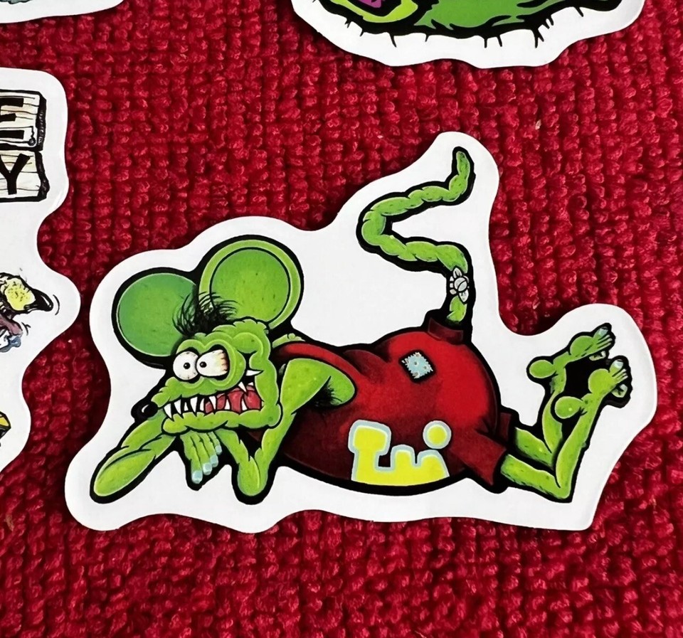 🔥 24 Rat Fink Mouse Ed Big Daddy Roth Hot Rod Art Vinyl Decal Sticker ...