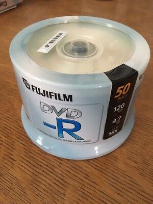 Fujifilm 50 Pack DVD-R 4.7 GB 16x Speed 120 Minutes Sealed Spindle | eBay