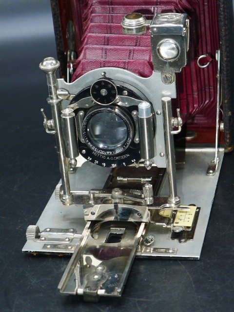 Huttig A.G.Dresden "Lloyd" 9x12 Folding Plate camera Red Bellows c.1905 ...