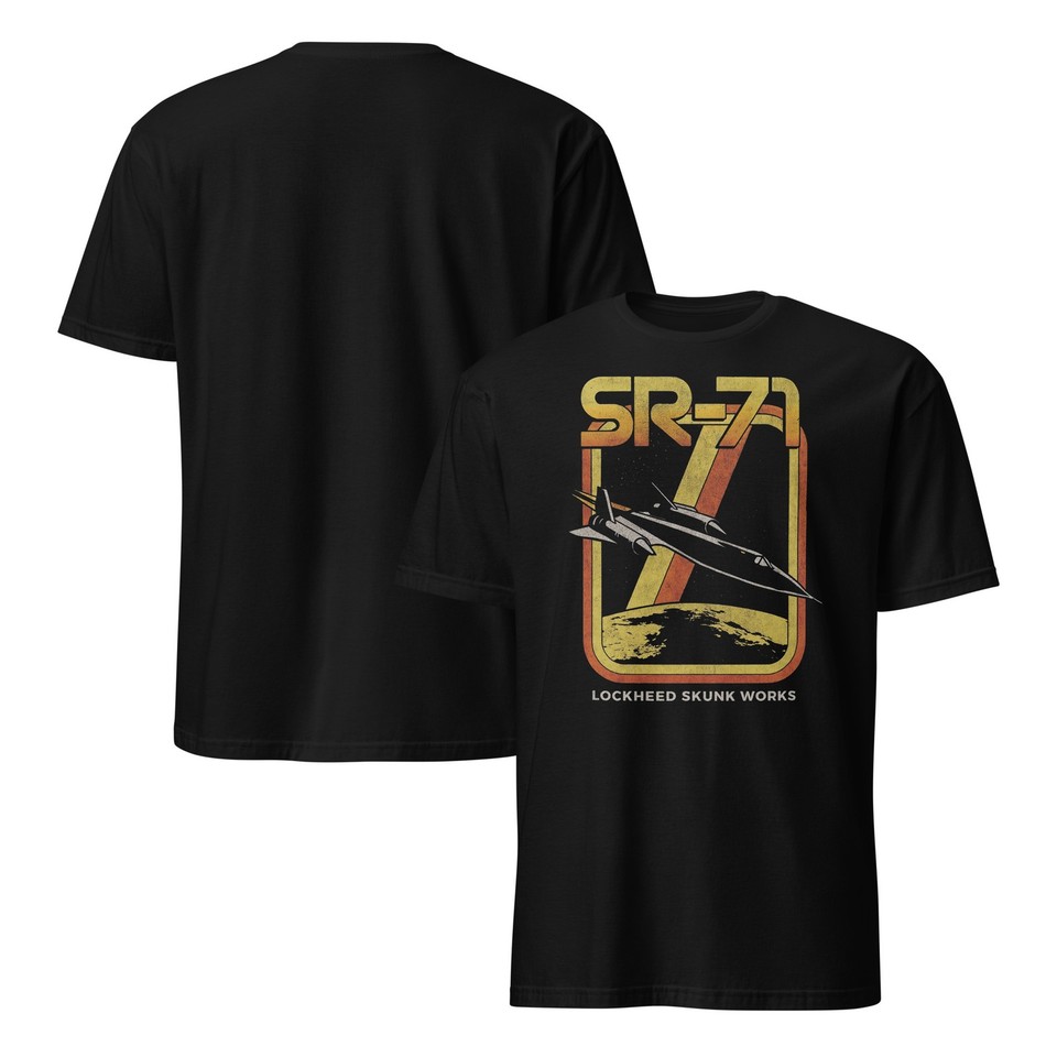 SR-71 Blackbird Retro Lockheed Skunk Works Vintage Military Jet T-Shirt ...