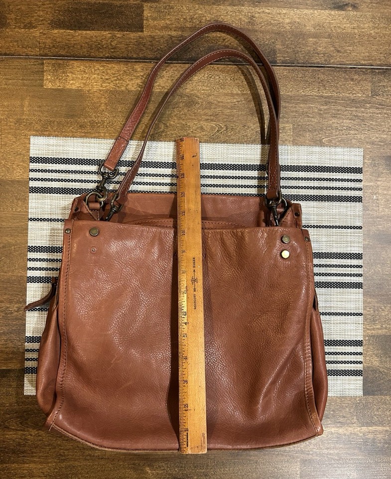 American Leather Co Lenox Triple Entry Satchel Brandy purse | eBay