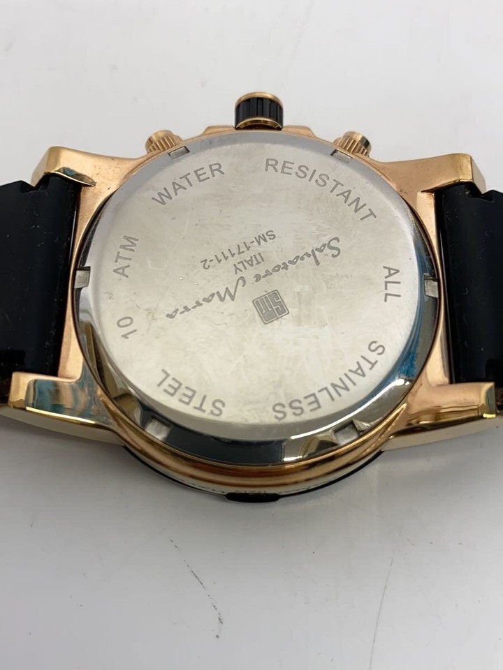 Salvatore Marra Quartz Analog Watch Black Rubber Strap Junk JAPAN | eBay