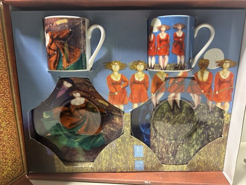 ARTE DE CAFE BY TETE MARELLA Espresso Cups & Saucers Limited Collection ...