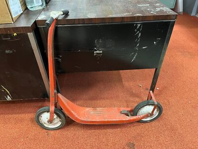 vtg original 1950s Hamilton Red push Scooter Mid Century children's toy ...