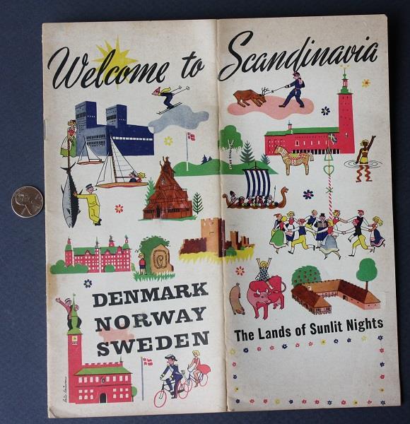 1940s Post WWII Scandinavia Land of Sunlit Night brochure Denmark ...