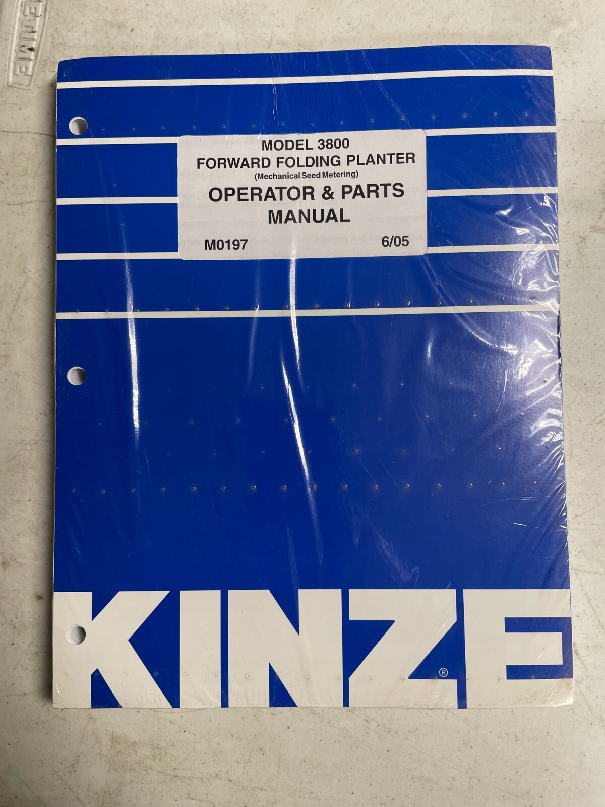 Kinze Model 3800 Forward Folding Planter Operator and Parts Manual ...