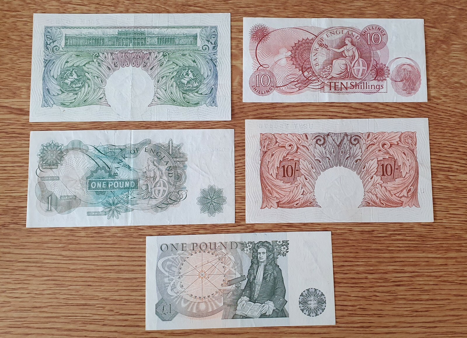 Set of 5 Old English Banknotes in Good Clean collectable condition ...