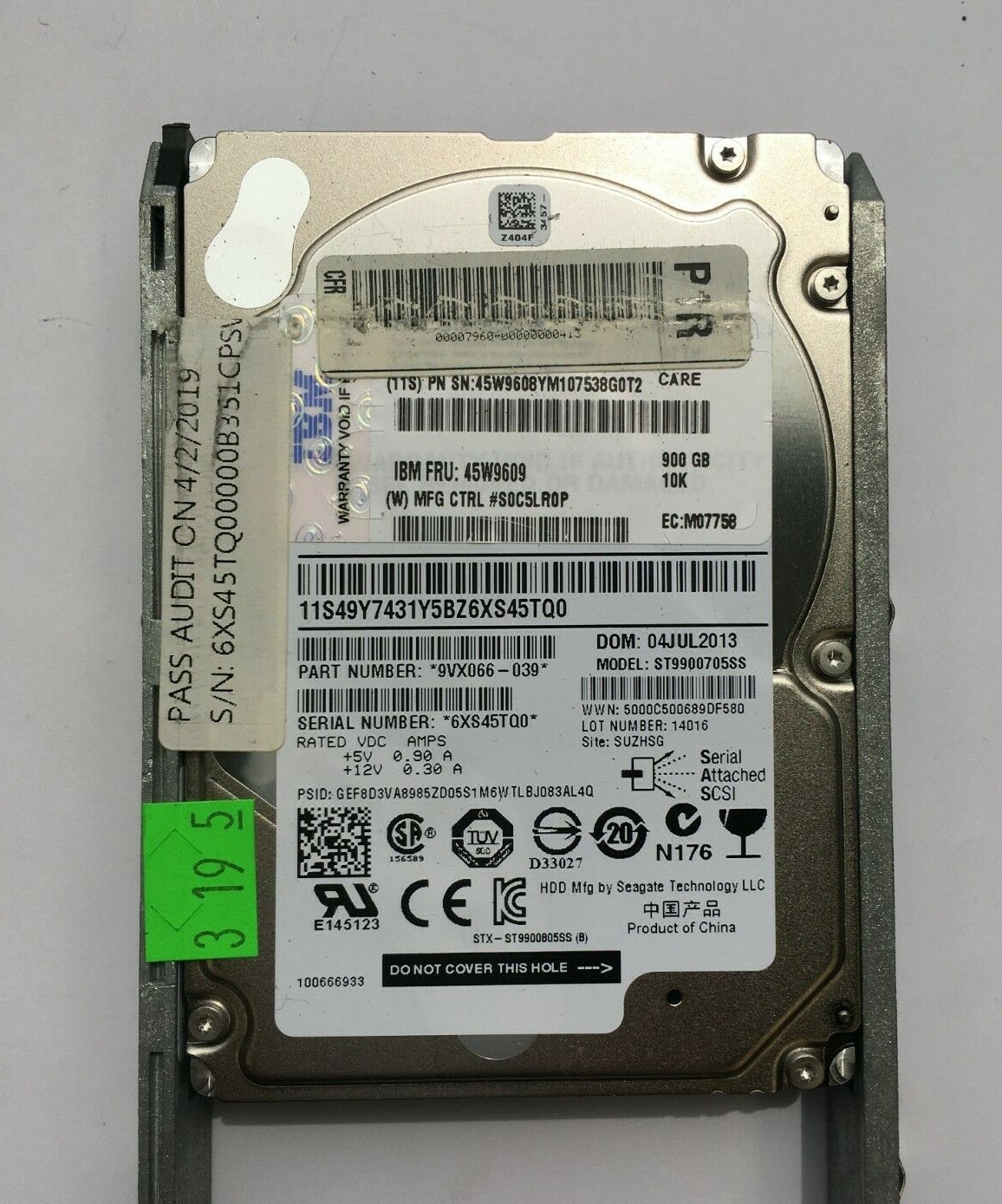 *LOT OF 10* IBM/SEAGATE 900GB 10K 2.5" SAS ST9900705SS W/ TRAY *528 ...
