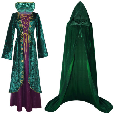 Hocus Pocus 2 Winifred Sanderson Cosplay Costume Dress Outfit Wig Cloak ...