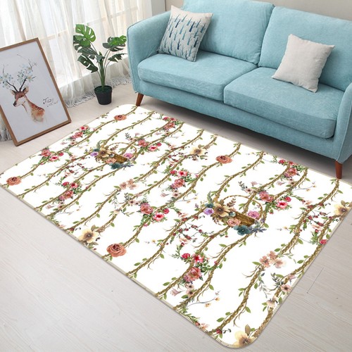 3D Pink Rose Flower Basket ZHUA3231 Game Non Slip Rug Mat Photo Carpet ...