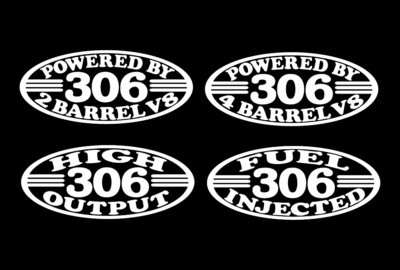 2 306 V8 DECALS SBF ENGINE BORED 302 5.0 GT 2 4 BARREL HIGH OUTPUT FUEL ...