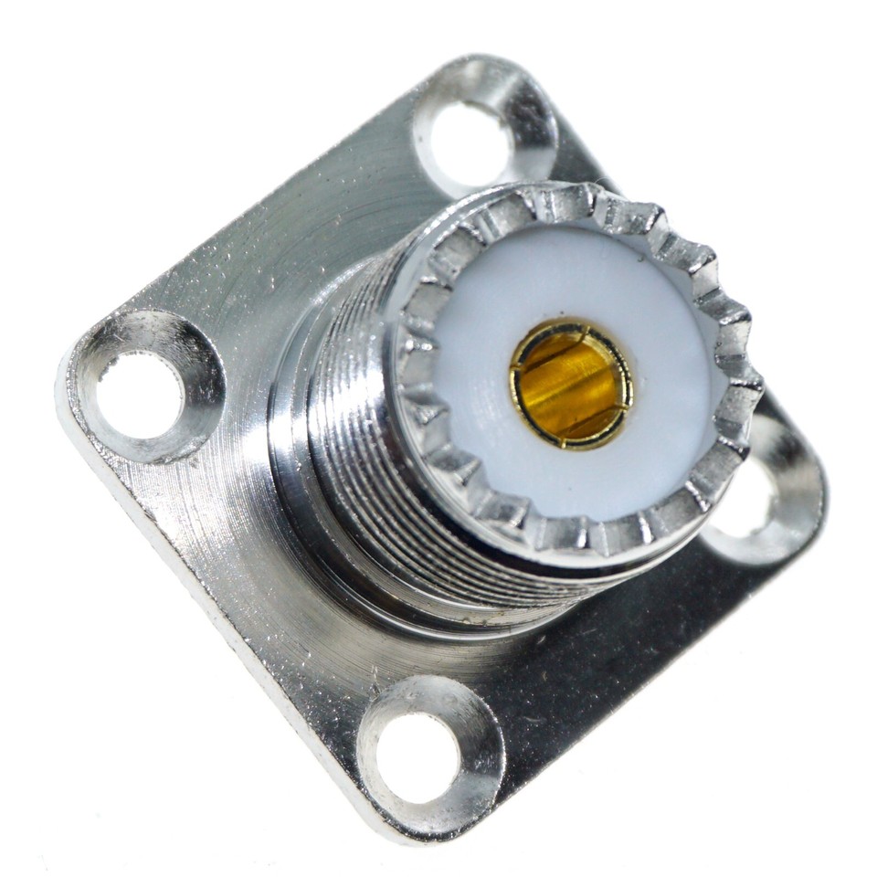 10X Flange Mount PL259 SO239 UHF Female Male Jack RF Panel Connector ...