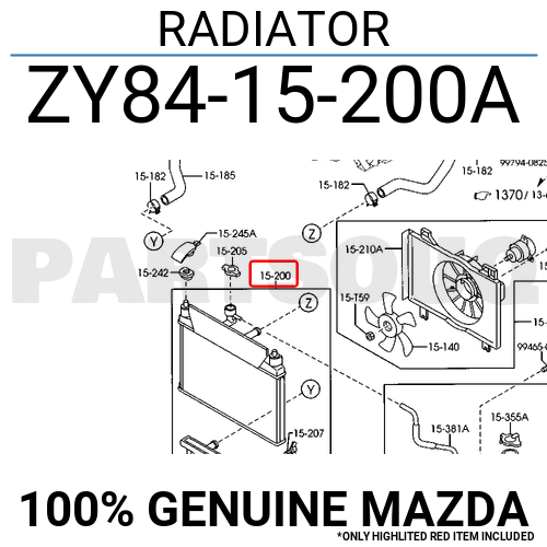 ZY8415200A Genuine Mazda RADIATOR ZY84-15-200A | eBay