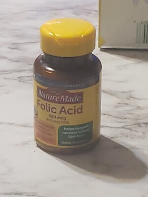 Nature Made Folic Acid 400 mcg (665 mcg Dfe) 250 Tabs exp 2025 ...