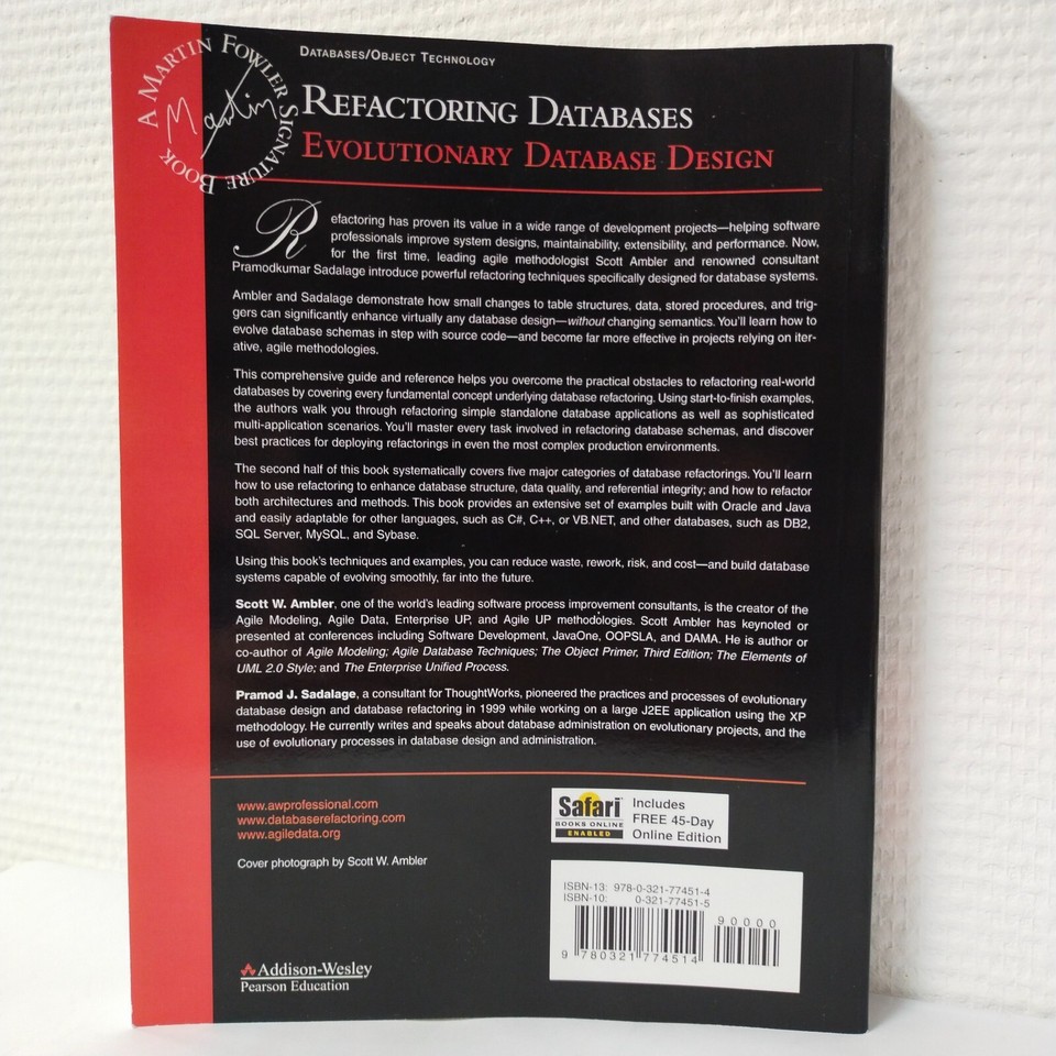 Refactoring Databases: Evolutionary Database Design 9780321774514| eBay
