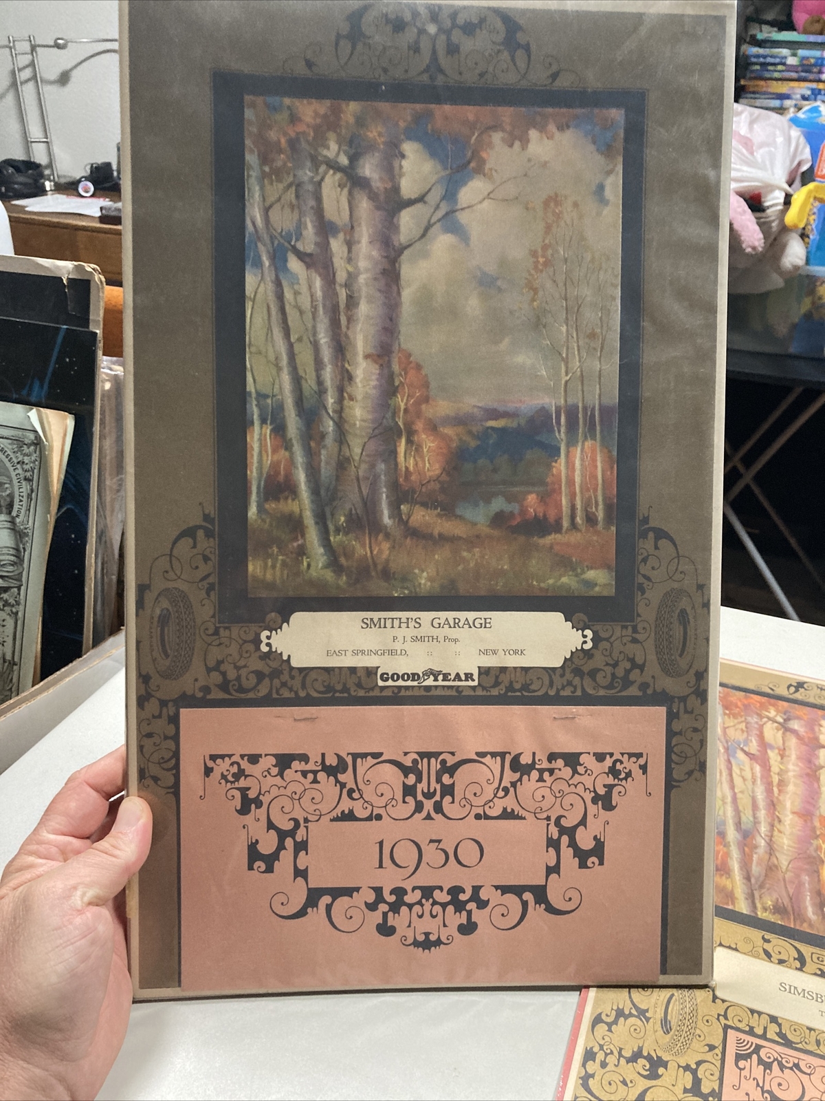 LOT 2 Goodyear Tires 1930 Calendar: Simsbury garage, Smith’s New York ...
