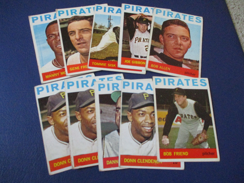 1964 Topps Pittsburgh Pirates Lot of 10 Lower Grade Set Filler Baseball ...